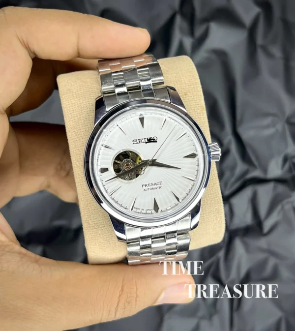 Seiko Presage automatic Silver(open heart) - Time Treasure BD